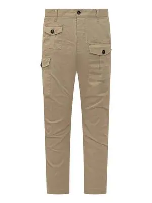 Dsquared2 Cargo Trousers With Button Detailing - Stone