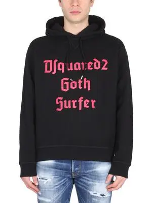 Dsquared2 Goth Surfer" Cotton Hoodie - Black