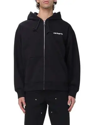 Carhartt Work In Progress Zip-up Hooded Jacket With Archive Lines Design - Black