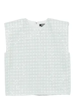 ROTATE BY BIRGER CHRISTENSEN Embroidered Mini Top With Back Zip Closure - Verde
