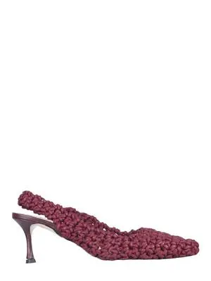 N°21 Woven Leather Slingback Pumps - Red