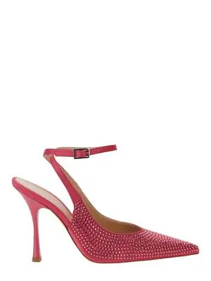 LEONIE HANNE X LIU JO Embellished Satin Slingback With Hourglass Heel - Fuchsia