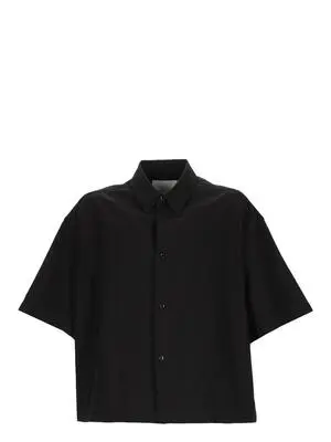 Studio Nicholson Linen Cotton Blend Mini Shirt For - Black