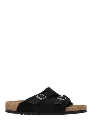 BIRKENSTOCK Classic Suede Sandals With Buckled Straps - Black