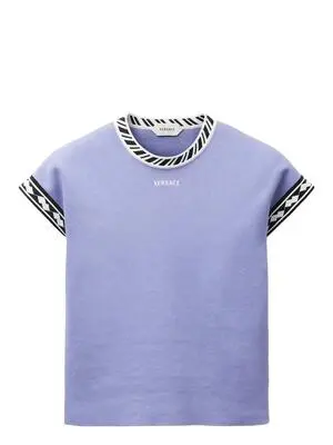 Versace Embroidered Logo Crewneck T-shirt - Viola