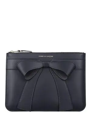 Comme Des Garçons Leather Bow Pouch - Nero