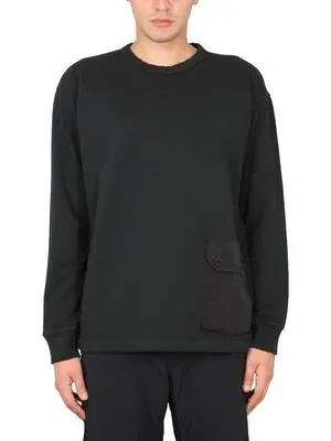TEN C Crewneck Sweatshirt With Pocket Detail - Black