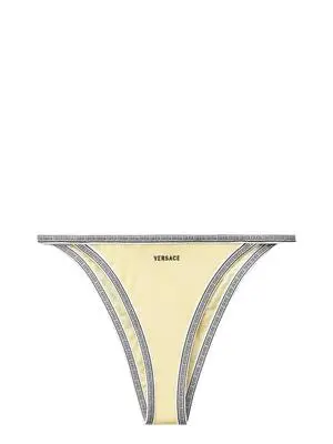Versace Greek Motif Embroidered Waistband Trousers - Viola