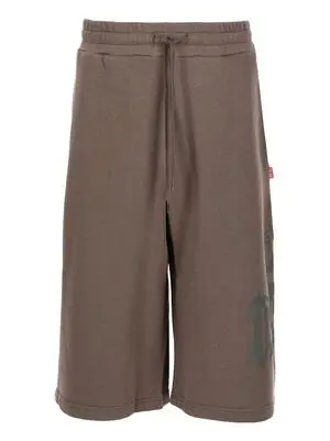 DIESEL® Graphic Wide-leg Sweat Shorts - Brown