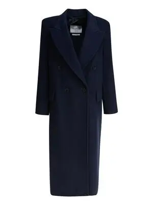 Max Mara Wool Broadcloth Midi Coat - Blue