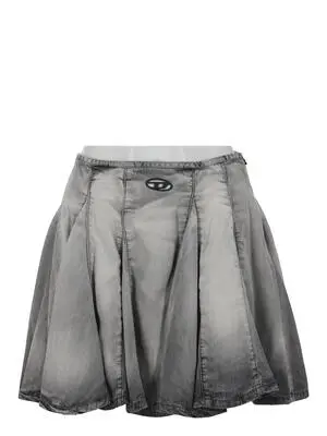DIESEL® Pleated Denim Mini Skirt - Grey