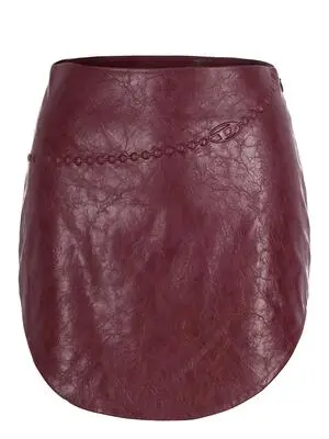 DIESEL® DIESEL Denim Mini Skirt With Logo Detail Rosso
