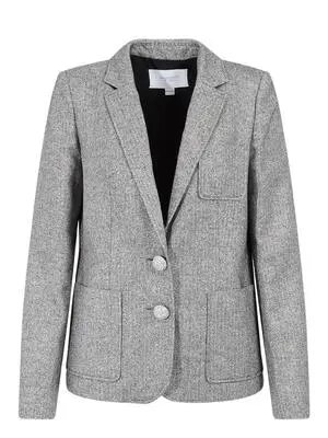 Giambattista Valli Tailored Cotton Blend Blazer - Grey