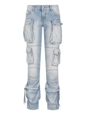 Attico Essie" Cargo Jeans - Blue