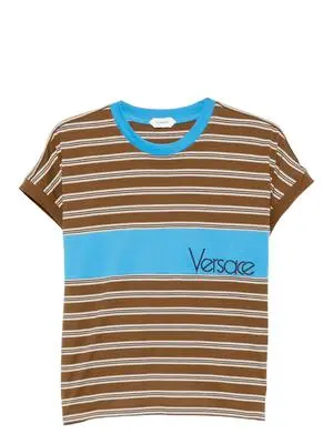 Versace Short Sleeve Logo T-shirt Medium - Marrone