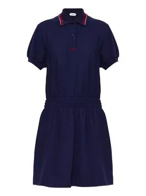 Versace Greek Motif Embroidered Button-up Shirt - Blu