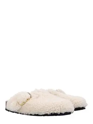 BIRKENSTOCK Boston Leather Big Buckle Slip-on Clogs - Egg Shell