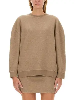 Max Mara Embroidered Crewneck Long Sleeve T-shirt - Beige