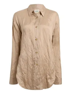 Khaite KHAITE Relaxed Fit Dropped Shoulder Shirt Beige