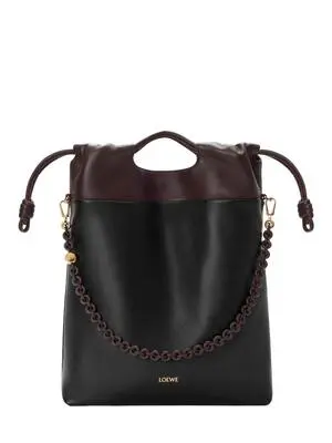 Loewe The Flamenco Mini Tote Handbag - Bckdkbrown
