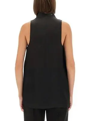 Khaite Meegan Sleeveless Top In Silk - Black