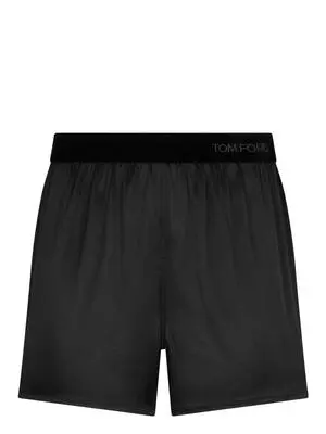 TOM FORD Silk Blend Satin Shorts - Black
