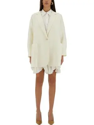 Max Mara Orlaya Oversize Stretch-wool Canvas Jacket - White