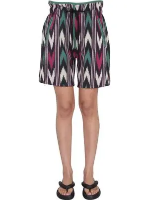 MARANT ETOILE Printed Elastic Waist Mini Shorts - Multicolour