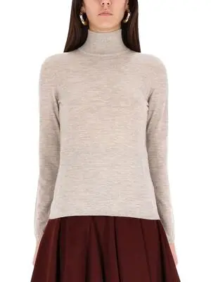 Max Mara MAX MARA Cashmere Turtleneck Sweater Beige