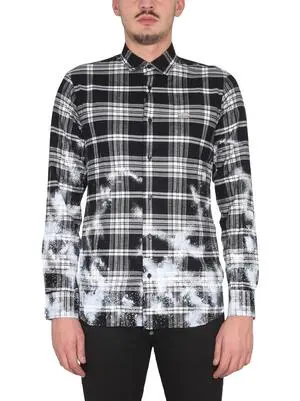 Philipp Plein Gothic Plein Checked Cotton Shirt - Black