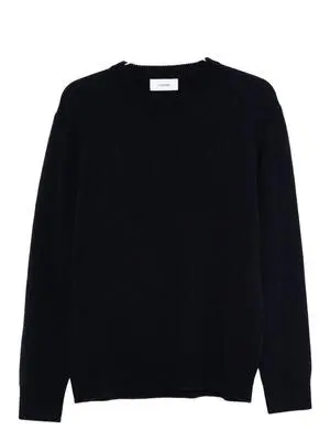 LARDINI Ribbed Neck Alpaca And Virgin Wool Sweater - Blue