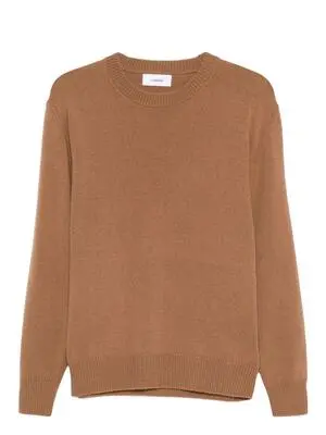 LARDINI Ribbed Neck Alpaca And Virgin Wool Sweater - Brown