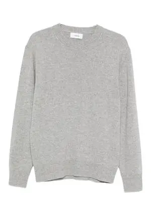 LARDINI Ribbed Crewneck Sweater In Alpaca And Virgin Wool - Grey