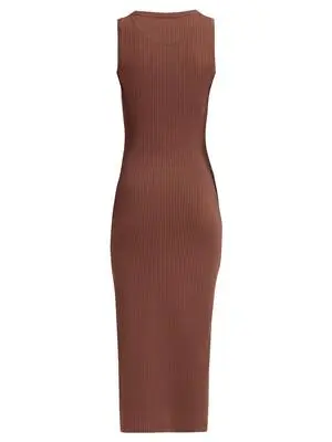 Marni Sleeveless Ribbed Knit Midi Dress - Brown