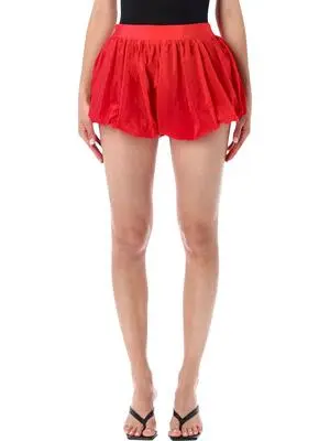 THE FRANKIE SHOP THE FRANKIE SHOP Mini Volume Bubble Hem Shorts Rosso