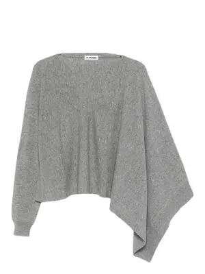 JIL SANDER Asymmetrical Virgin Wool Sweater - Grey