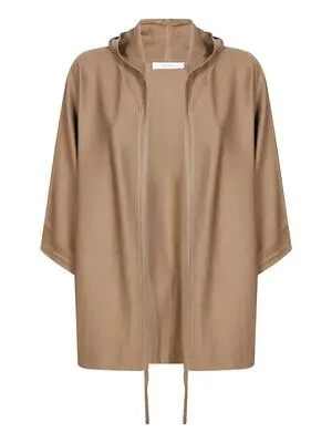 Max Mara Aster Hooded Drawstring Cardigan - Marrone