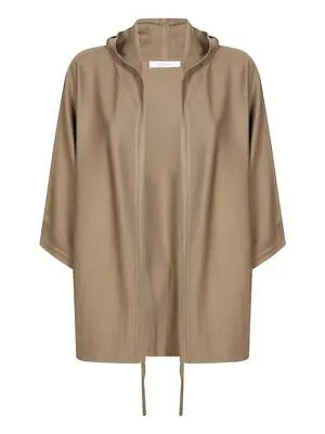 Max Mara MAX MARA Aster Hooded Drawstring Cardigan Marrone