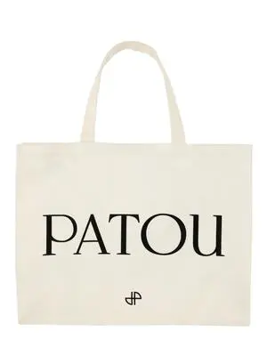 PATOU Patou Large Cotton Tote Bag Ivory