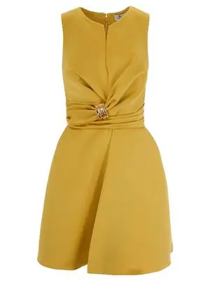 Elisabetta Franchi Sleeveless Knotted Detail Mini Dress - Sun