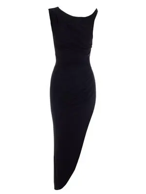 Elisabetta Franchi One-shoulder Ruched Mini Dress - Nero