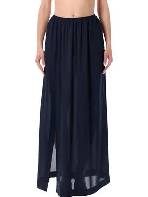THE FRANKIE SHOP THE FRANKIE SHOP Silk Maxi Skirt With Front Slit Blue