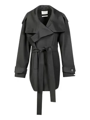 Sportmax Double-breasted Belted Coat - Nero
