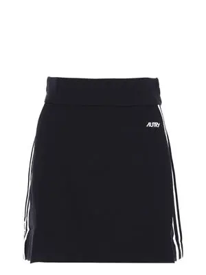 AUTRY Mini Knit Skirt With Side Stripes - Blue
