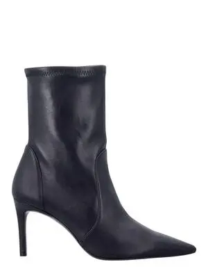 STUART WEITZMAN Power Bootie 75 Stiletto Heel Pointed Toe Sock Boot - Black