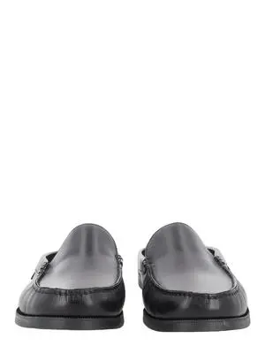 Paraboot Leather Moccasin Loafers - Black