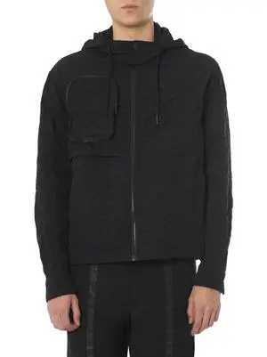DIESEL® Relaxed-fit Hooded Jacket With Zip Closure - Black