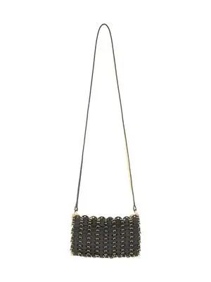 Rabanne 1969 Reversible Nano Flip Bag In Leather Black