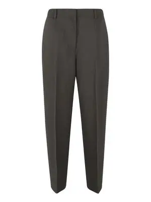 TOTEME Tailored Wool Blend Trousers - Forest