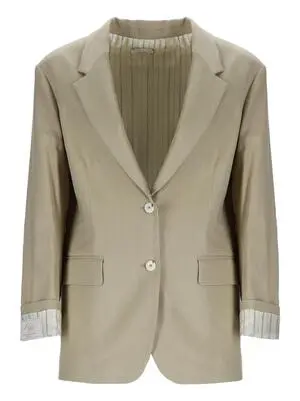 ALYSI Linen Blend Blazer - Beige